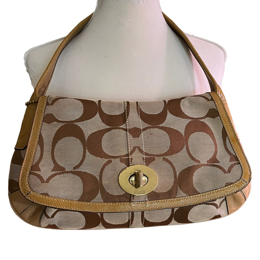 Coach 11602 Signature Fabric Patent Leather Trim Shou… - Gem